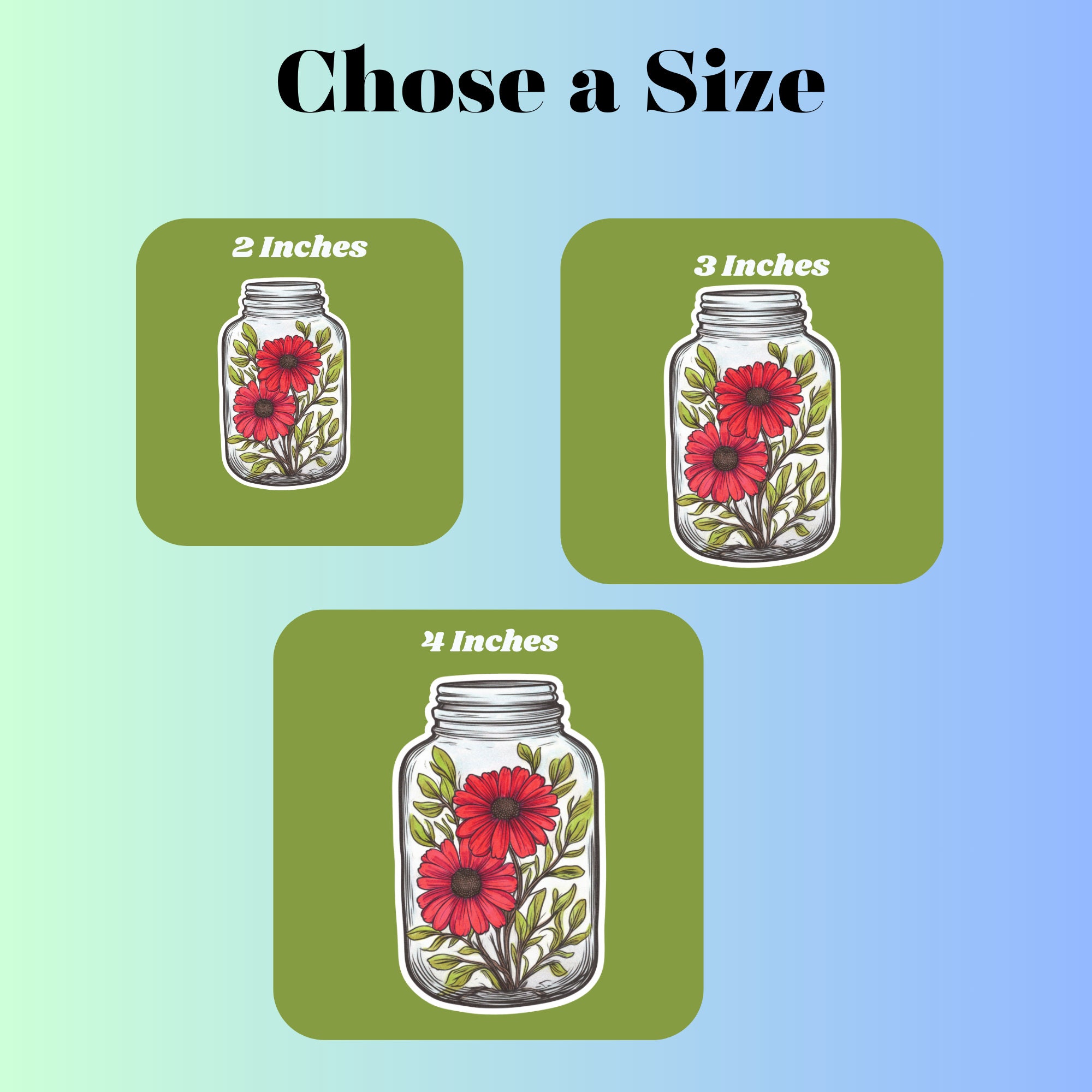 Flower Mason Jar Sticker Vinyl Floral Bouquet Flower Stickers Die Cut ...