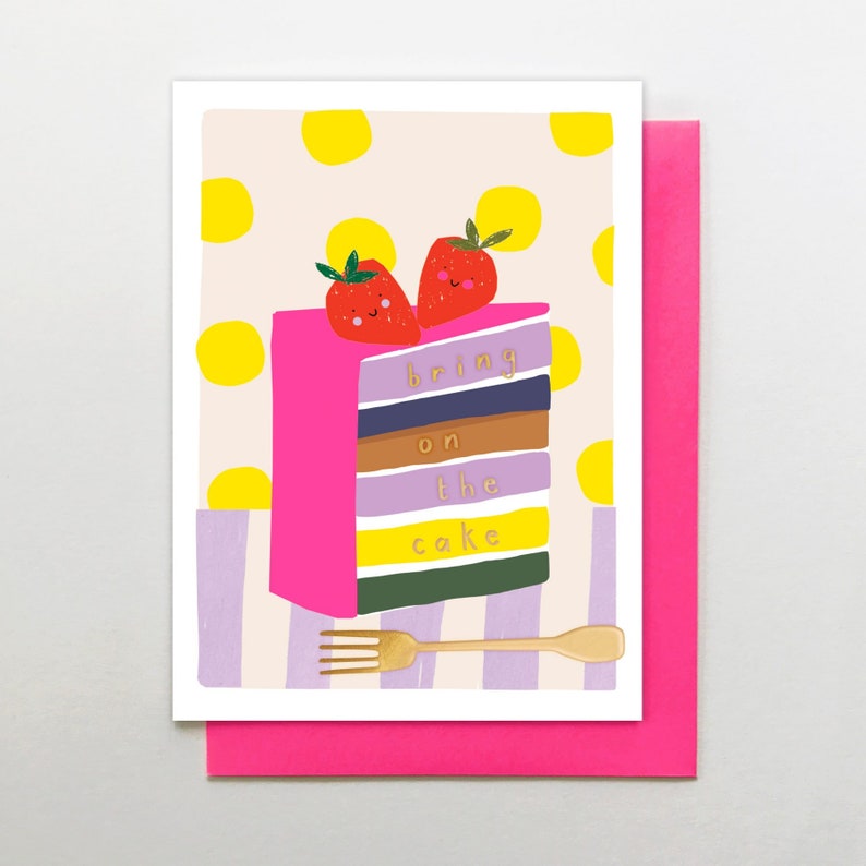Bring on the Cake Birthday Card - Etsy