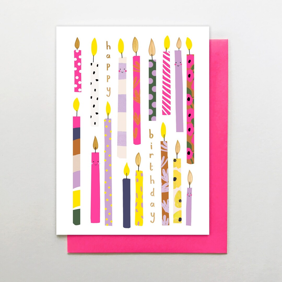 Happy Birthday Candles Card - Etsy