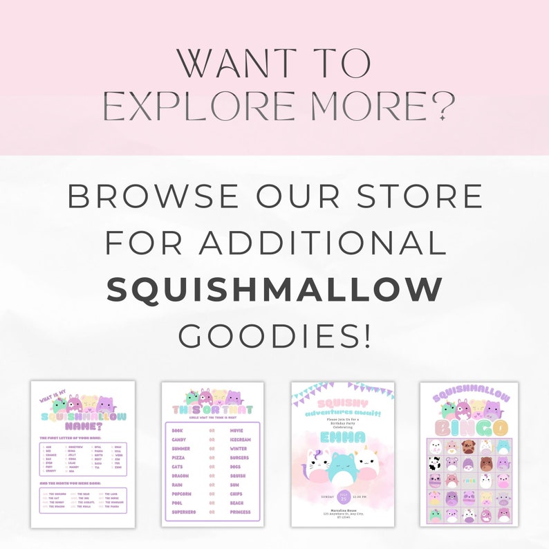 Editable Squishmallow Birthday Invitation Pink Squish on Over Instant ...