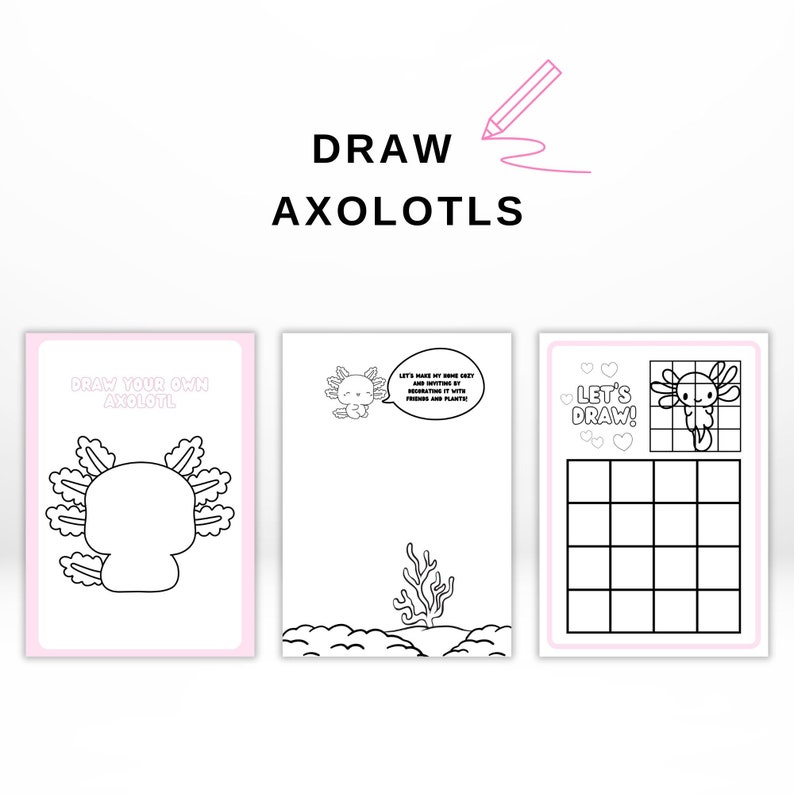 Axolotl Printable Activity and Coloring Sheets Maze Word Search ...