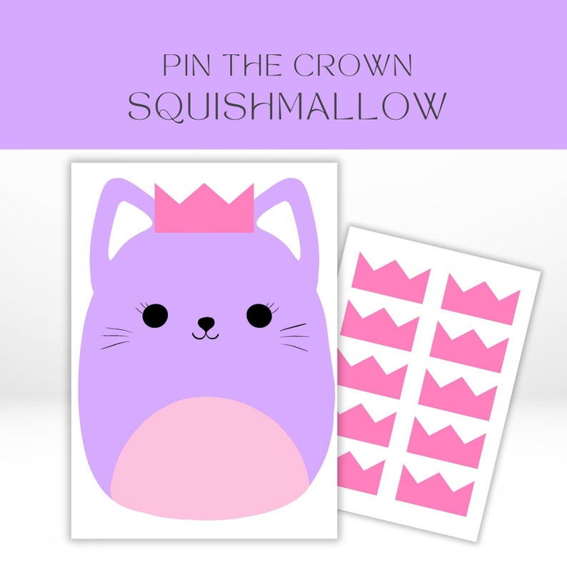 Squishmallow Birthday Party Game Pin the Crown on the Squishmallow ...