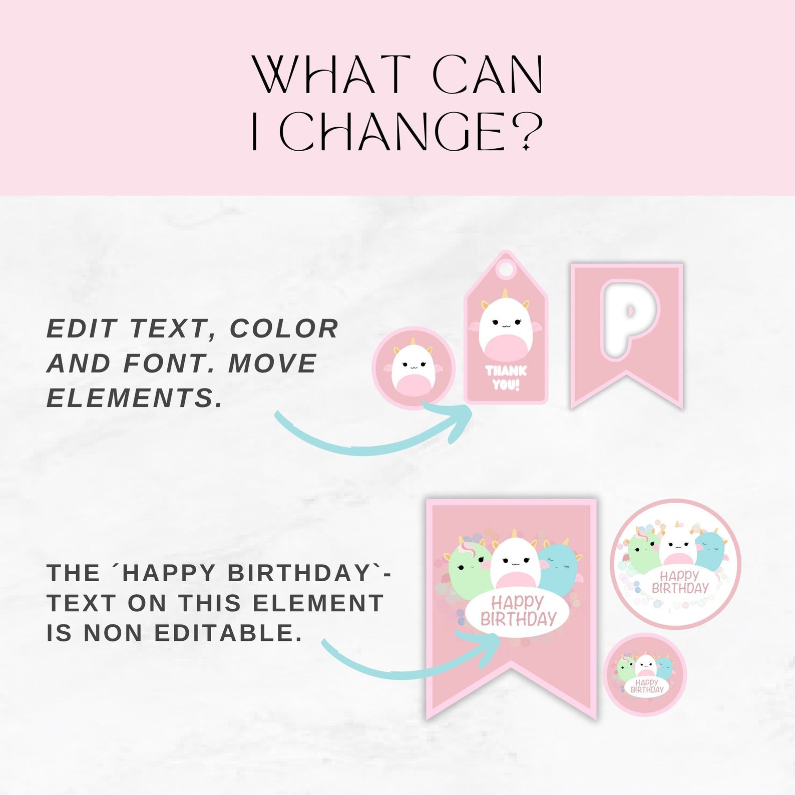 Editable Squishmallow Birthday Party Bundle Squishmallow Squishy ...