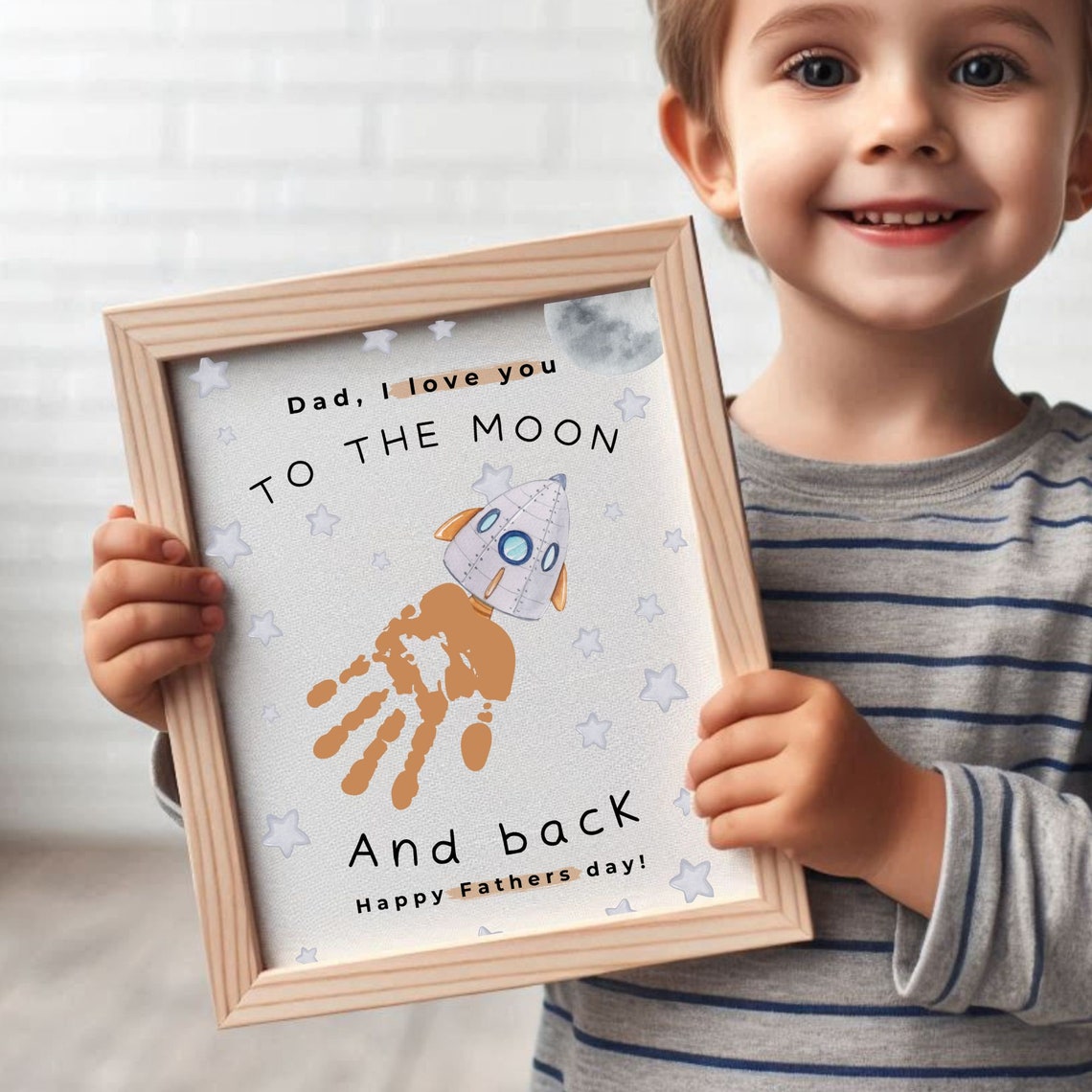 Fathers Day Handprint Craft PRINTABLE Gift for Dad From Kids Toddler ...