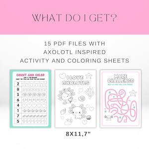 Axolotl Printable Activity and Coloring Sheets Maze Word Search ...