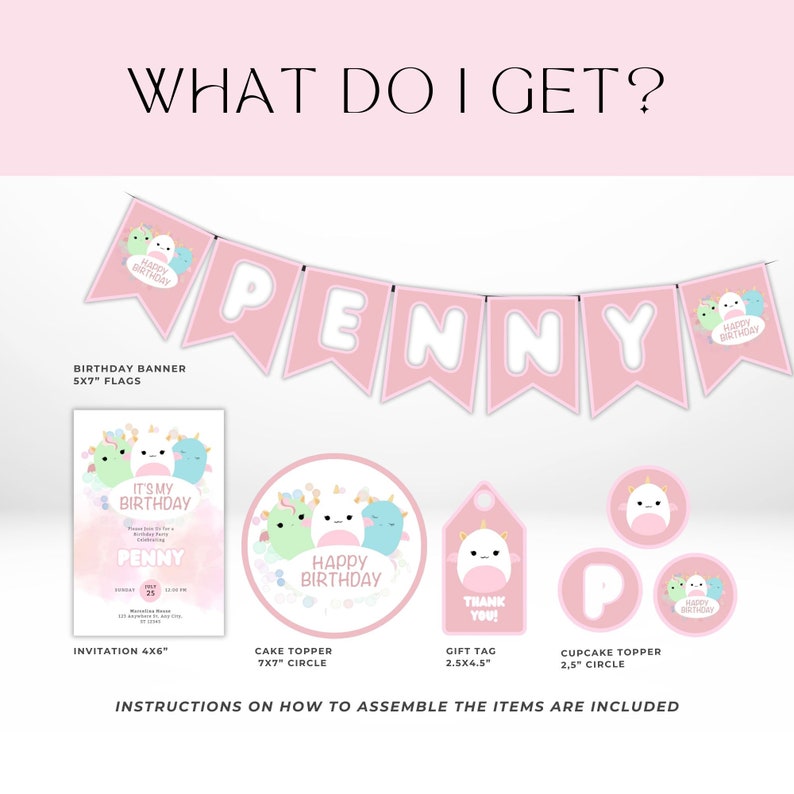 Editable Squishmallow Birthday Party Bundle Squishmallow Squishy ...