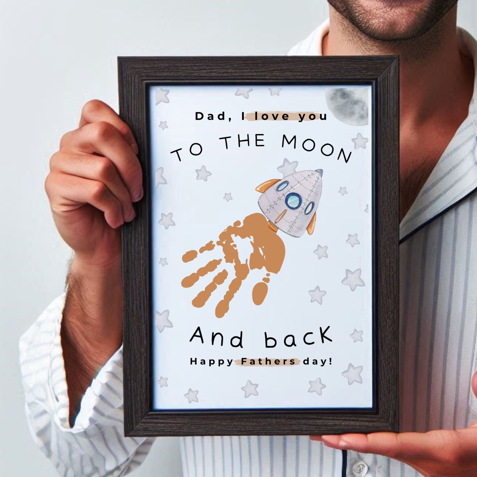 Fathers Day Handprint Craft PRINTABLE Gift for Dad From Kids Toddler ...