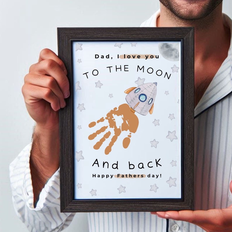 Fathers Day Handprint Craft PRINTABLE Gift for Dad From Kids Toddler ...