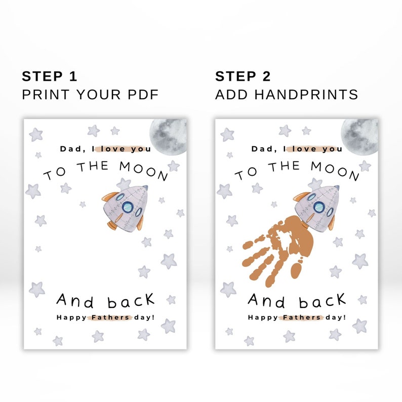 Fathers Day Handprint Craft PRINTABLE Gift for Dad From Kids Toddler ...