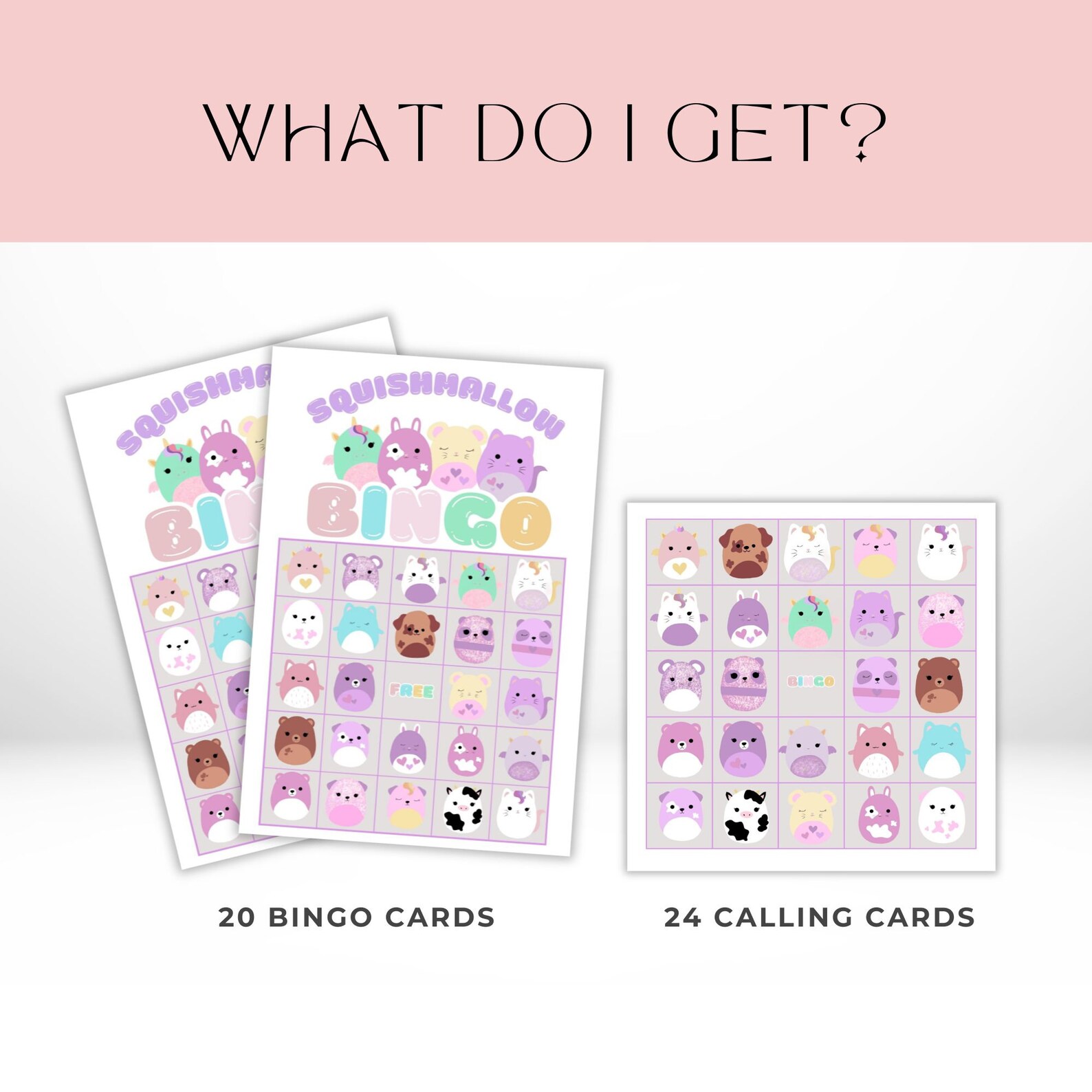 Kids Bingo Printable Instant Download Squish Bingo Birthday Games ...