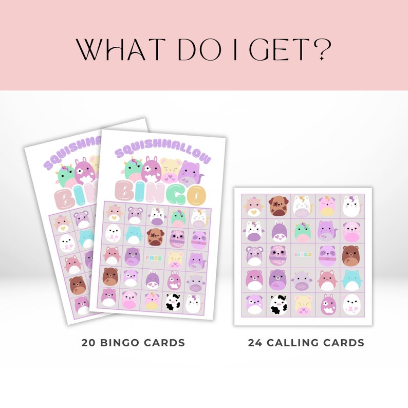 Kids Bingo Printable Instant Download Squish Bingo Birthday Games ...