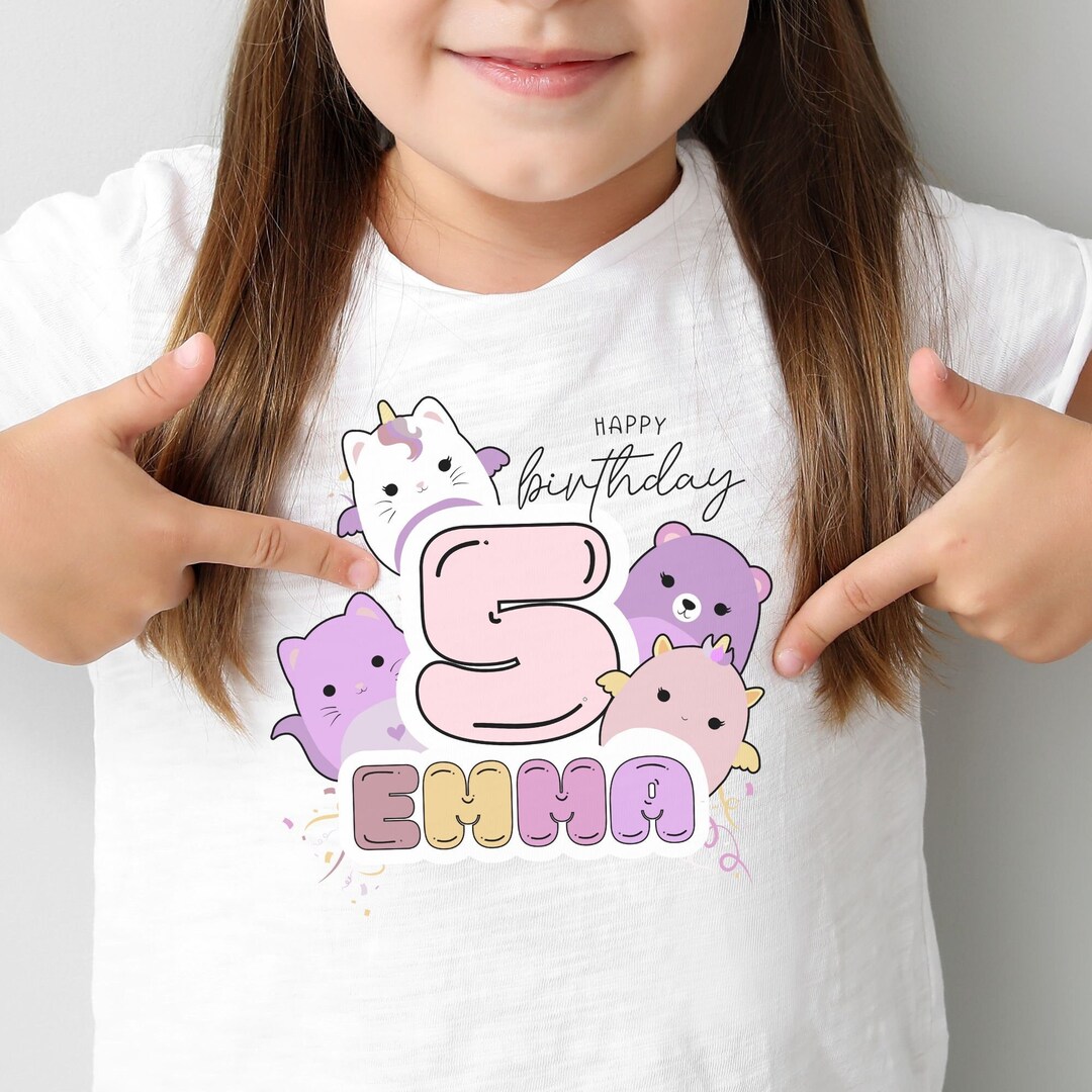 Custom Birthday Girl Shirt Squish Birthday T-shirt Kids Birthday Party Shirt Personalized ...