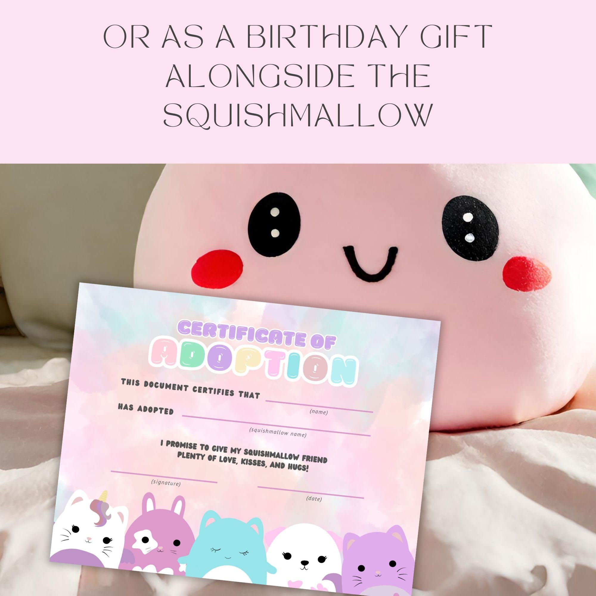 Printable Adoption Certificate Squishmallow Adoption Certificate Adopt ...