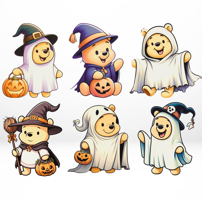 Winnie the Pooh Png Halloween Ghost Png Cutest Bear Halloween Png ...