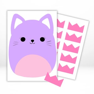 Squishmallow Birthday Party Game Pin the Crown on the Squishmallow ...