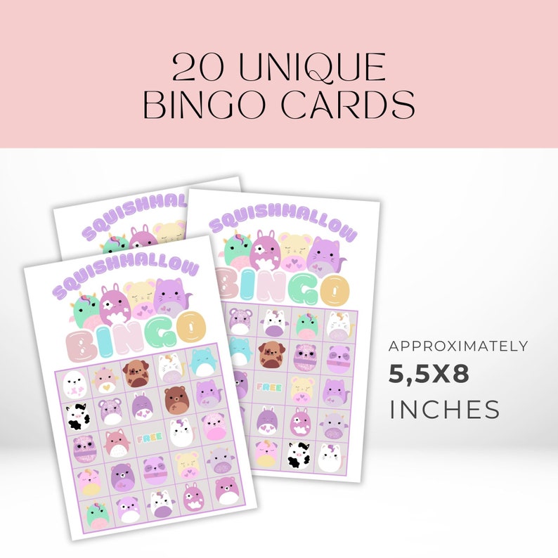 Kids Bingo Printable Instant Download Squish Bingo Birthday Games ...
