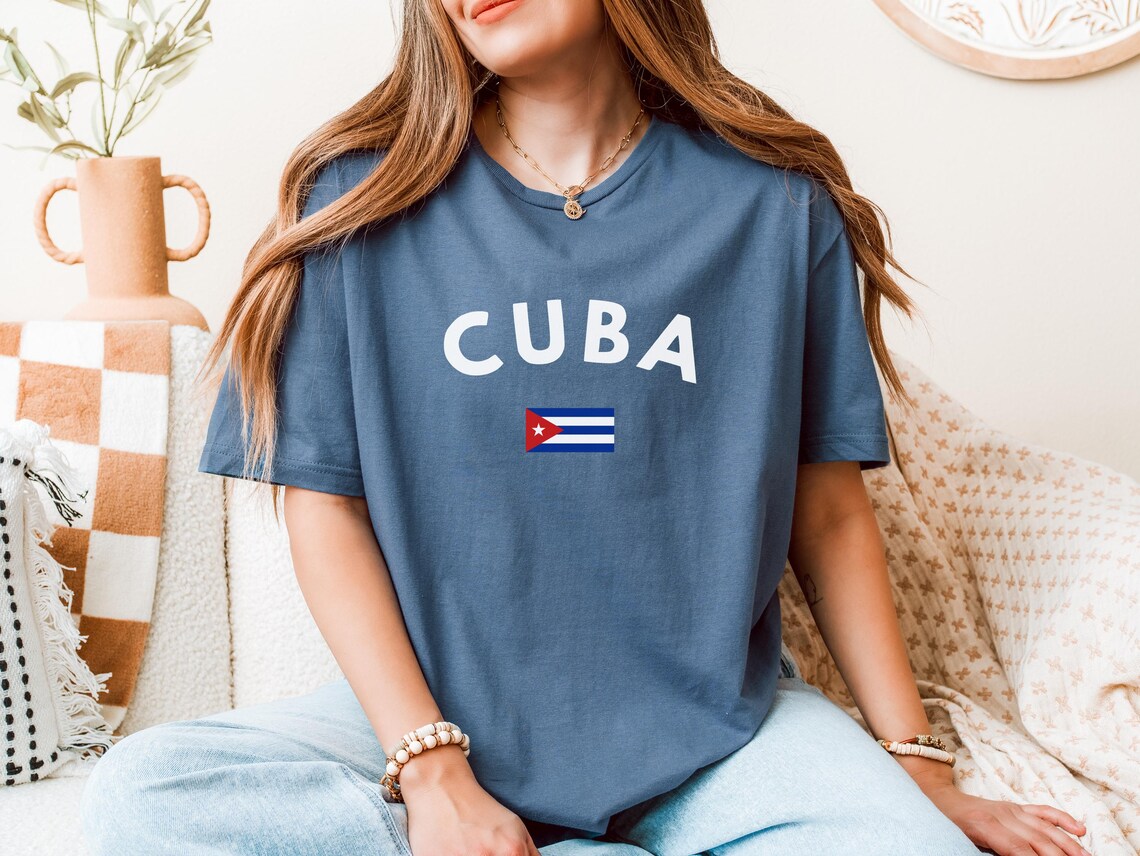 Cuba Flag T Shirt Cuban Pride Gift for Her Cuban Havana Souvenir Tee ...