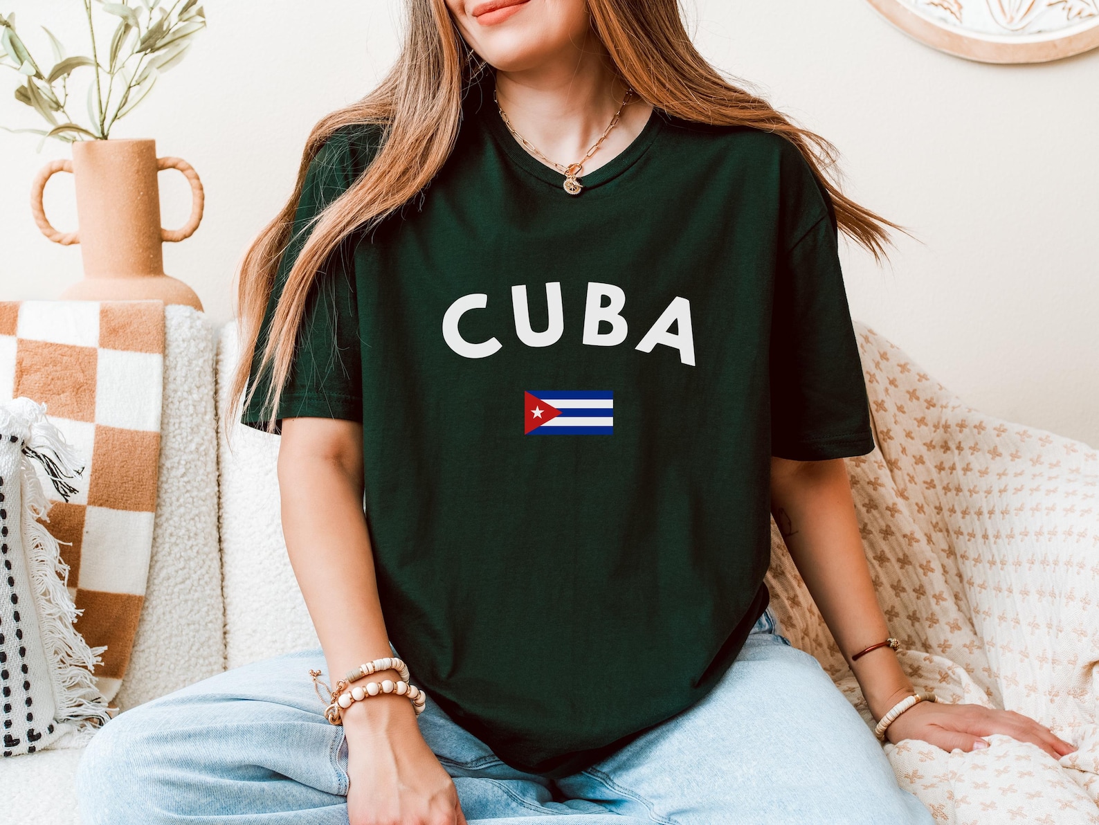 Cuba Flag T Shirt Cuban Pride Gift for Her Cuban Havana Souvenir Tee ...