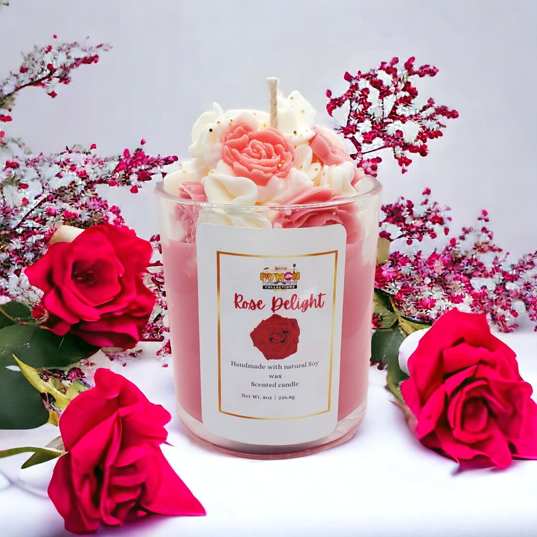 Rose Delight Dessert Candles, Soy Candles, Whipped Creamy Topping ...