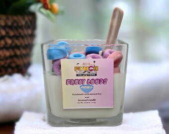 Fruit Loops | 8oz Jar Candle | Fruit Loops Scented | Candle Cubby Brand ...