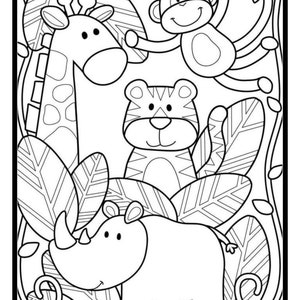 Printable Jungle Theme Coloring Sheet - Etsy