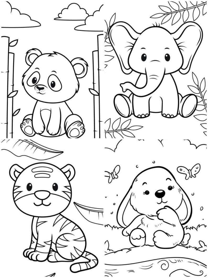 Printable Jungle Theme Coloring Sheet - Etsy