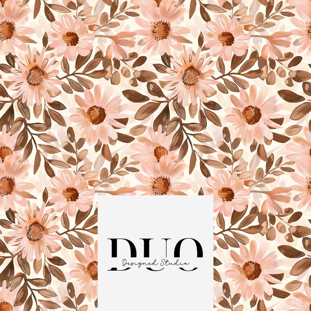 Dusky Pink Flowers Seamless Pattern, Repeat Surface Pattern, Fabric ...