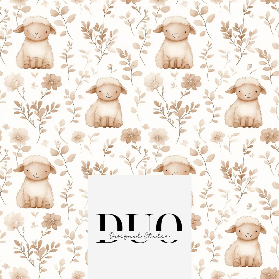 Cute Sheep Seamless Pattern, Sheep Digital Paper, Cute Sheep Background ...