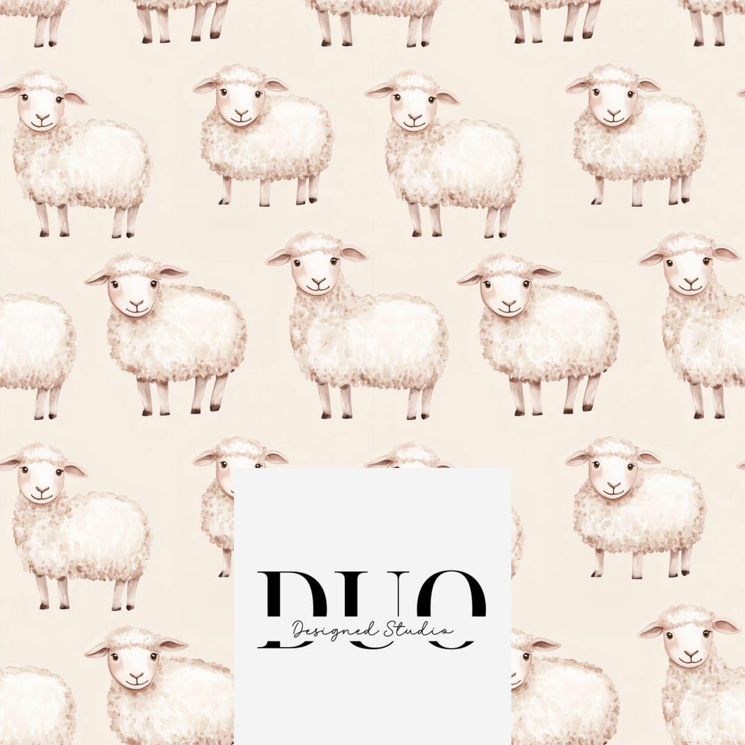 Simple Sheep Seamless Pattern, Sheep Digital Paper, Cute Sheep ...