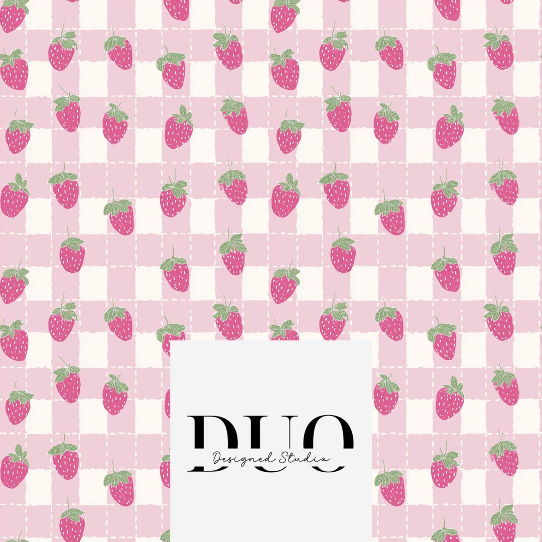 Strawberry Gingham Seamless Pattern, Strawberries Repeat Tile Surface ...