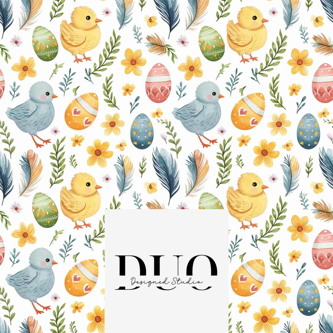 Easter Chicks Seamless Pattern, Repeat Tile Surface Pattern, Fabric ...