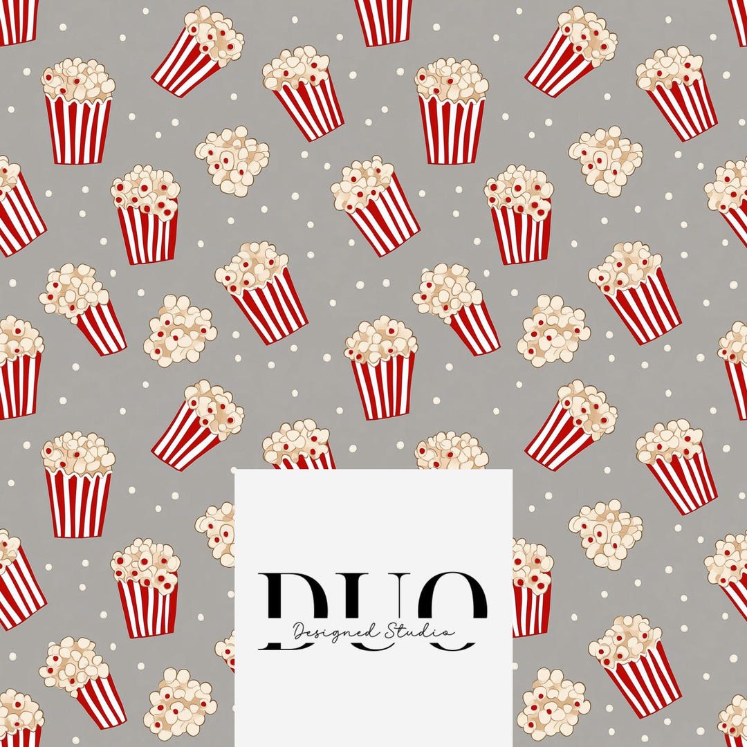 Popcorn Seamless Pattern, Movie Night Digital Paper, Popcorn Snacks ...