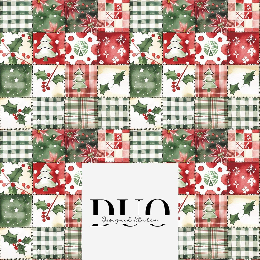 Christmas Quilt Seamless Pattern, Christmas Quilt Background, Christmas ...