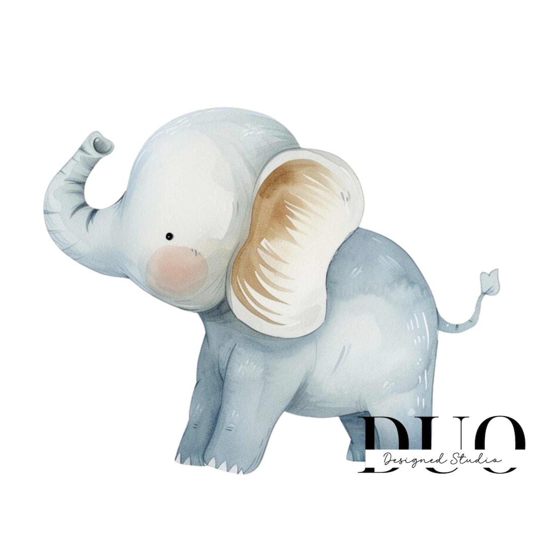 Blue Floral Elephant PNG Transfer, Sublimation Transfer File, Iron on ...