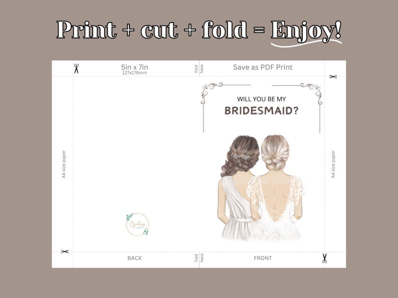 Bridesmaid Proposal Card, Wedding Day, Elegant Bridesmaid Proposal ...