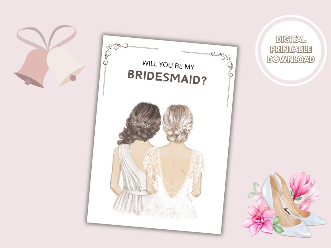 Bridesmaid Proposal Card, Wedding Day, Elegant Bridesmaid Proposal ...