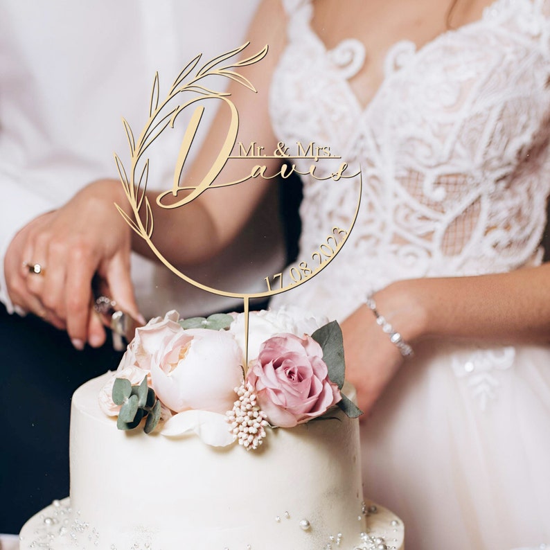 Personalized Cake Topper,gold Cake Topper for Wedding,rustic Wedding ...