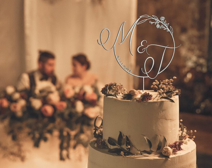 Cake Toppers With Diamond Ring, Gold Wedding Vintage Cake Toppers ...