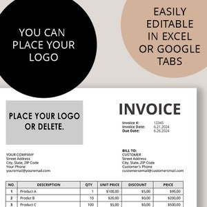Easy-to-fill Invoice Template Form for Product and Service Sales - Etsy