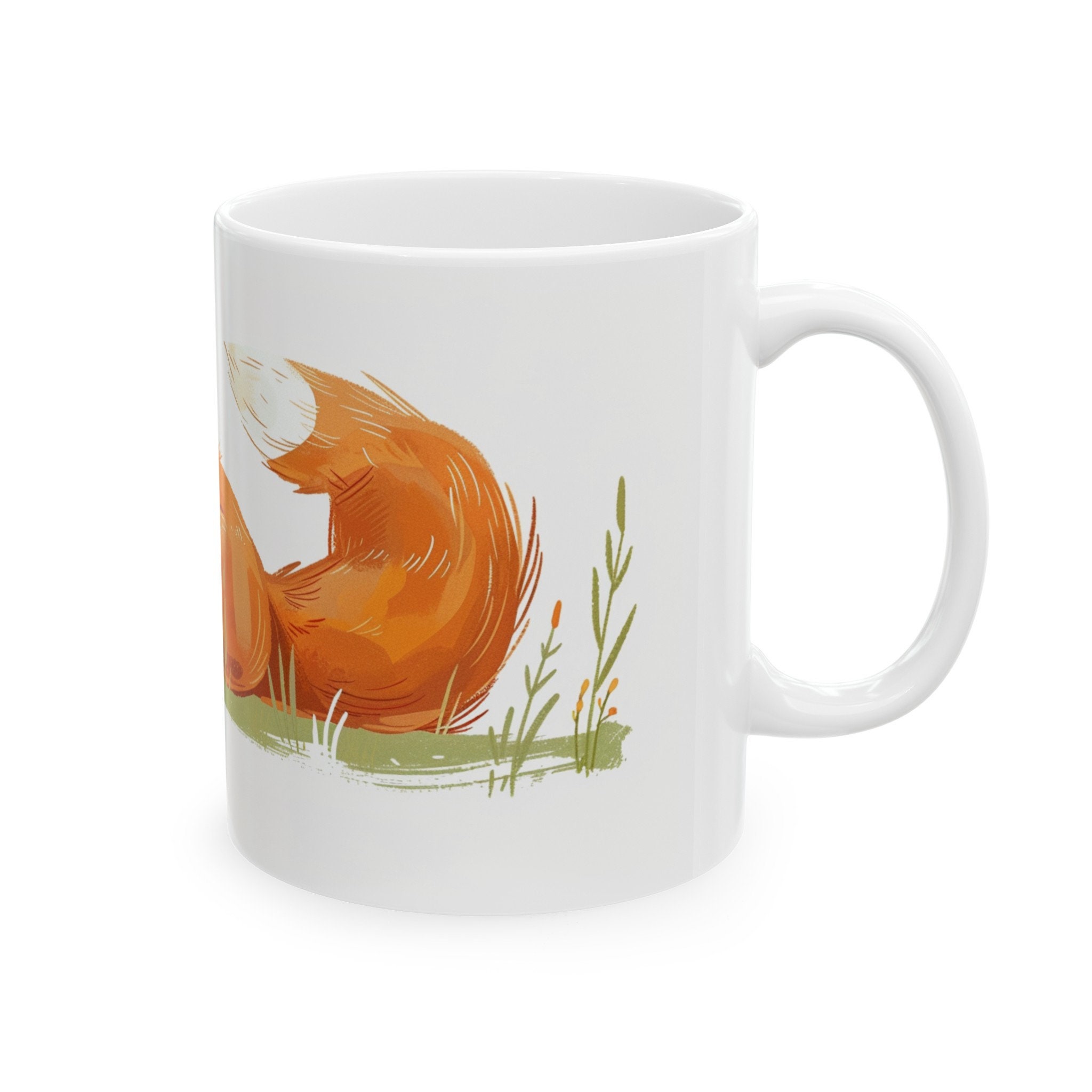 Cute Playful Fox, Ceramic Mug, 11oz - Etsy