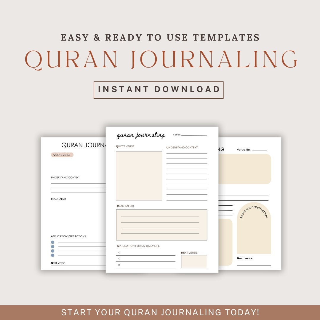 Quran Journaling Templates - Etsy