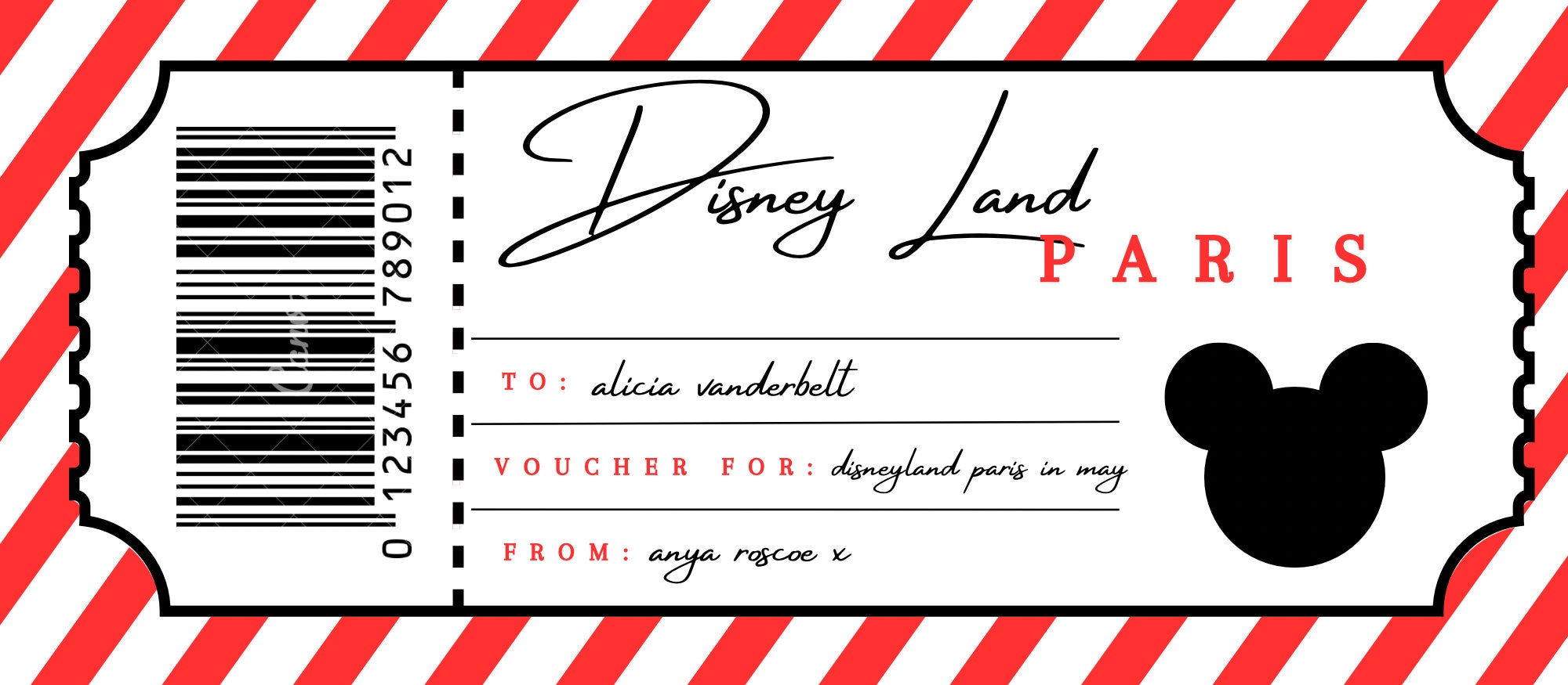 Printable / Digital Disneyland Gift Voucher - Etsy