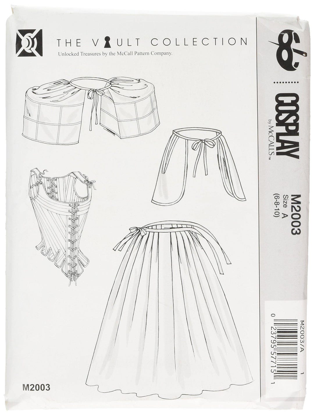 Sewing Pattern Cosplay Apron and Corset Mccalls M2003 A 6-10 - Etsy