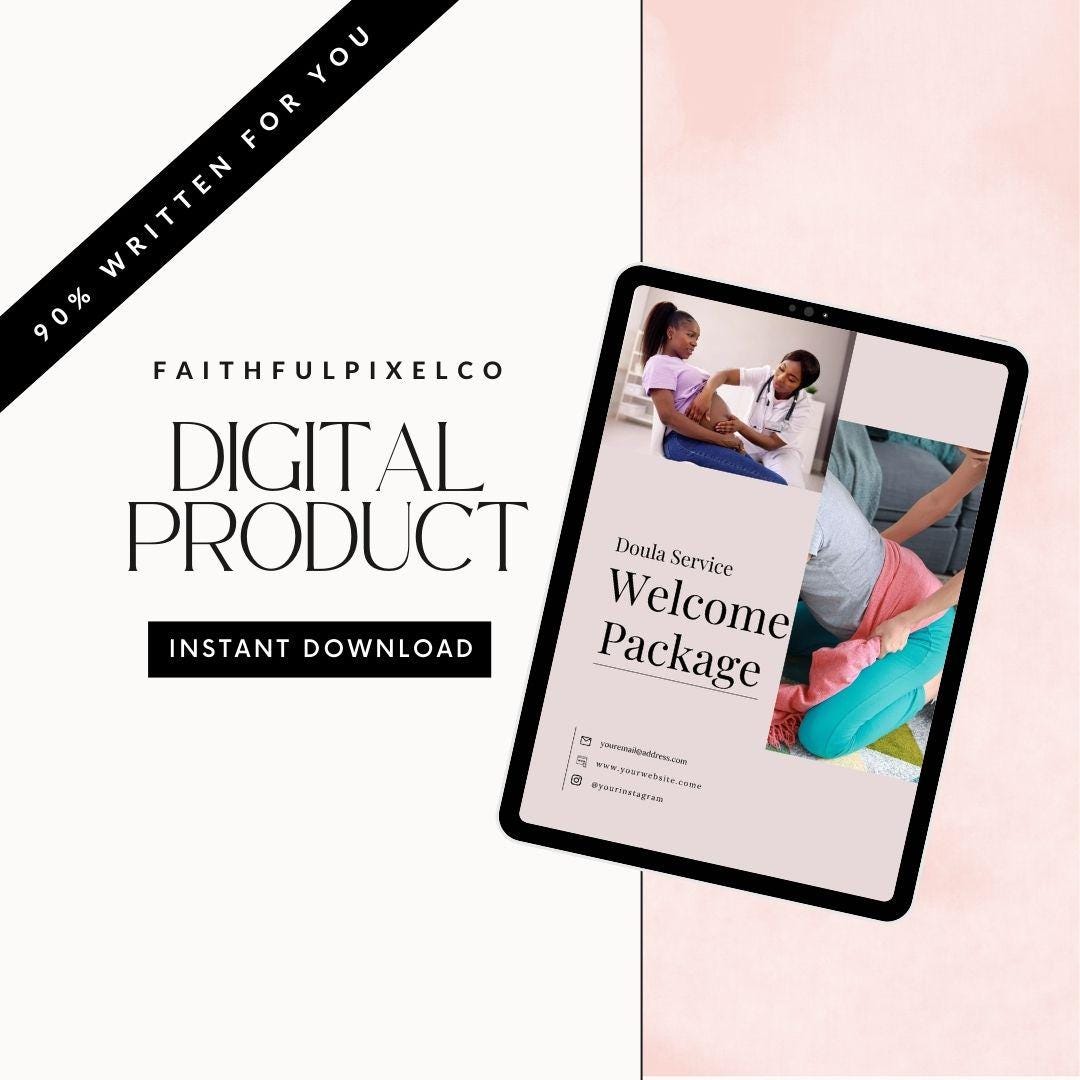 Birthing Doula Welcome Packet Template | Editable Client Welcome Kit ...