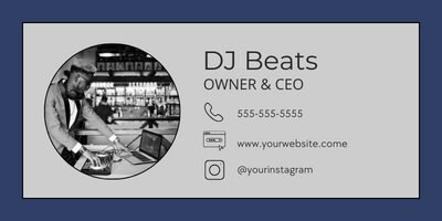 Editable DJ Service Business Card, Digital & Printable, Email Signature ...