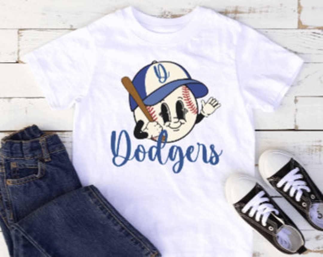Custom Mascot Kid Shirt, Dodger Mascot Tee, Custom Baseball Team Tee, Kids Baseball Custom ...