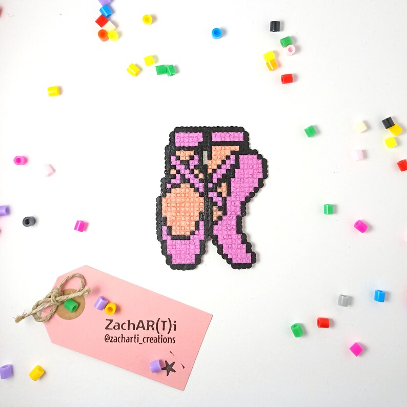 Pointes Ballet Shoes Mini Pixel Art Keychain - Etsy