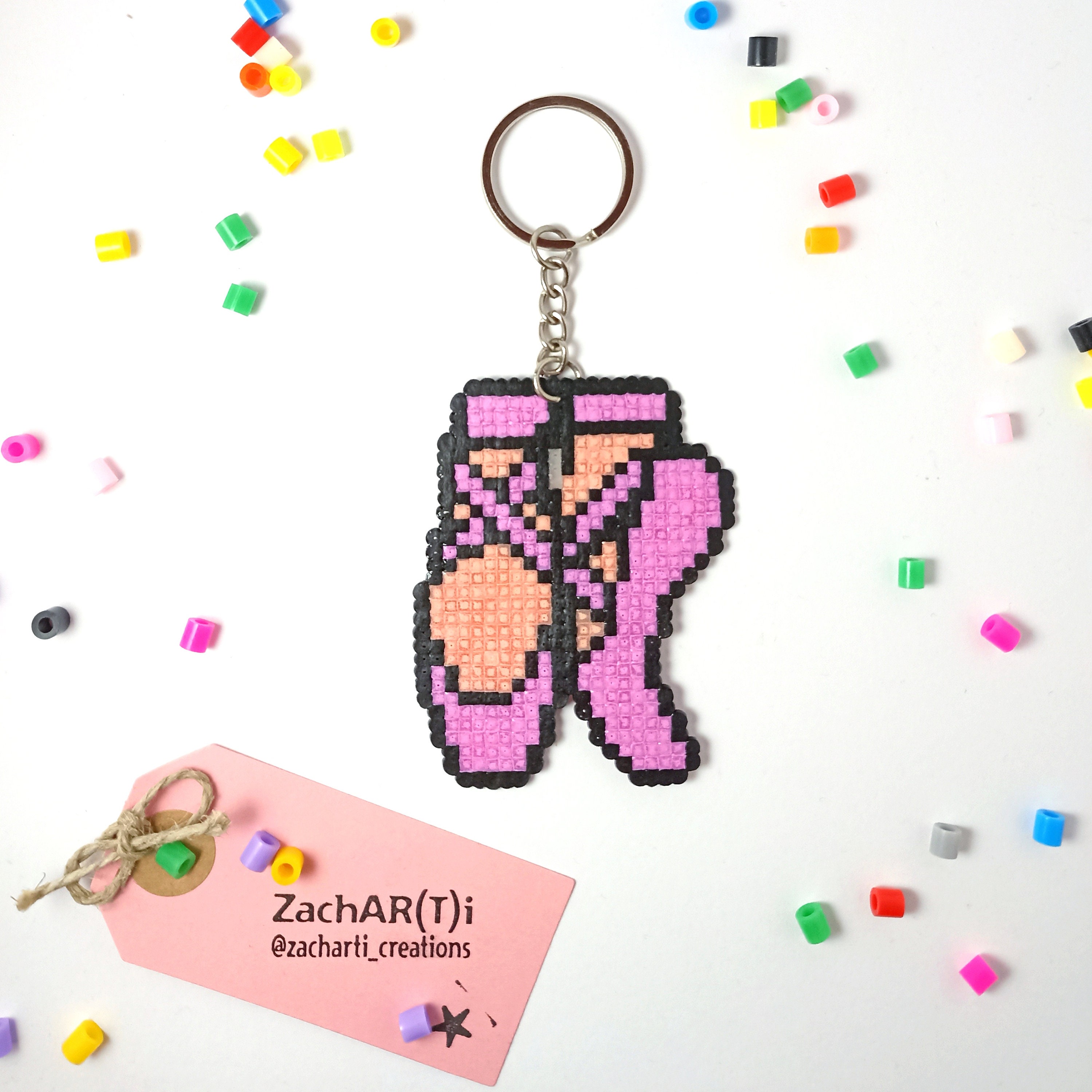 Pointes Ballet Shoes Mini Pixel Art Keychain - Etsy
