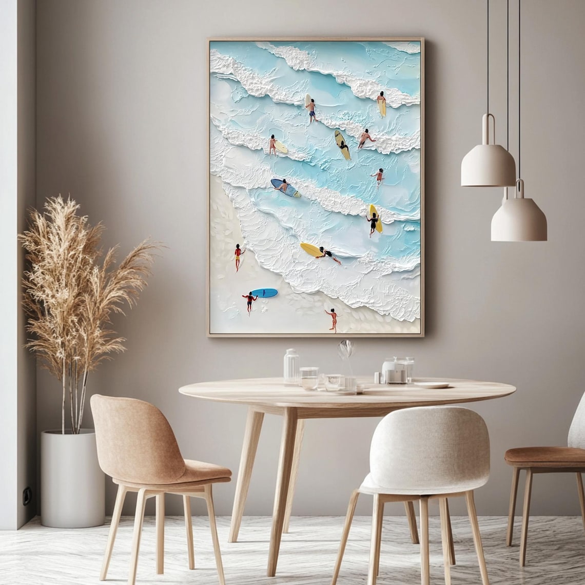 Original Blue Ocean Surfing Art: Textured Coastal Painting - Etsy