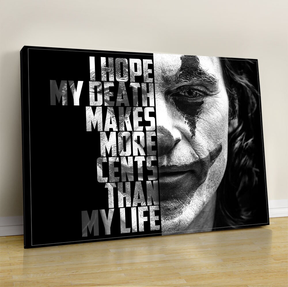 Joker Portraid Joker Home Decor Joker Canvas Art Joker Painting Joker ...